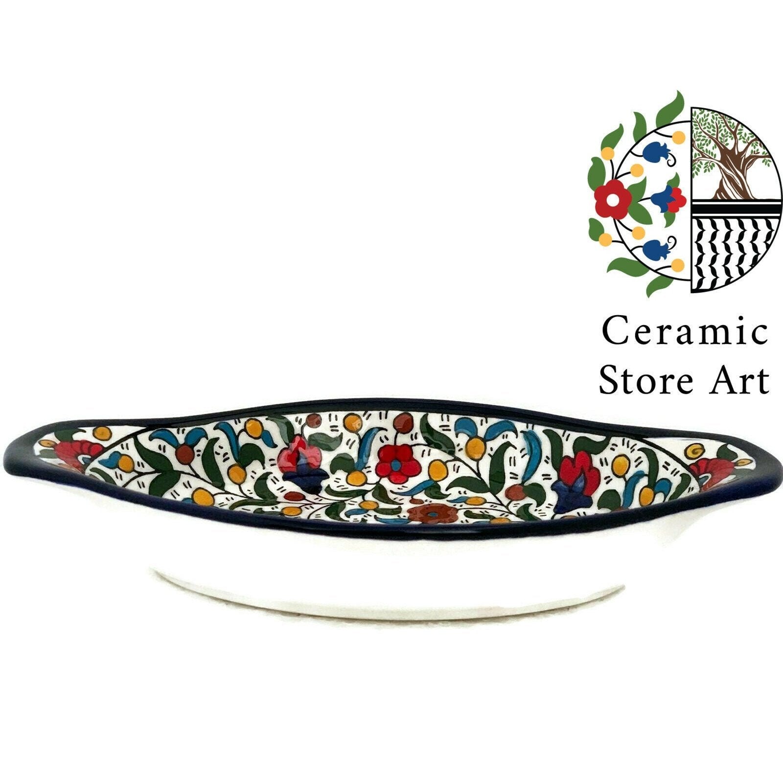 Ceramic Serving Oval Plate with Handle – Ceramicstoreart